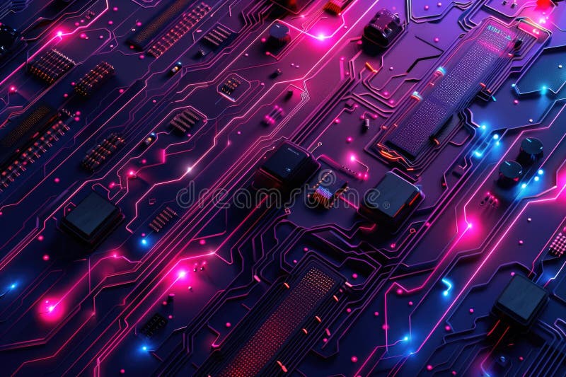 Detailed View of a Computer Circuit Board, Ideal for Technology ...