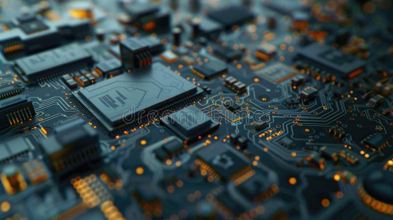 Detailed View of Computer Circuit Board. Perfect for Technology ...