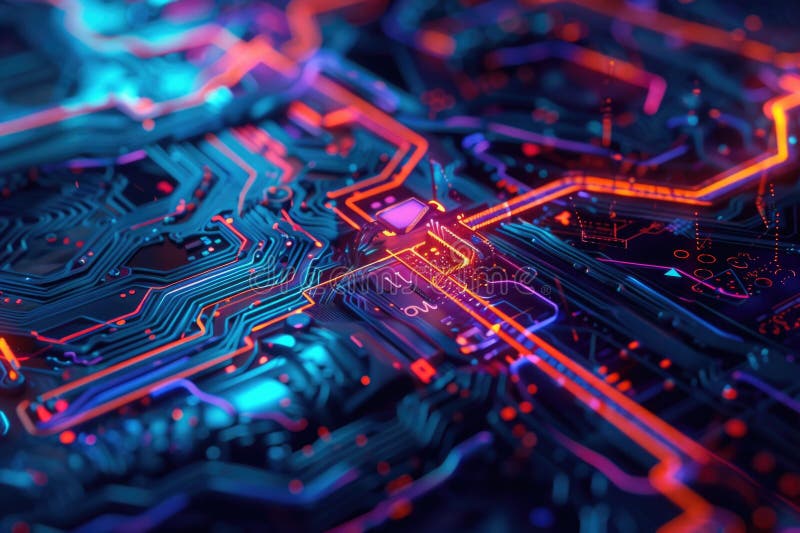 Detailed View of a Computer Circuit Board. Perfect for Technology ...