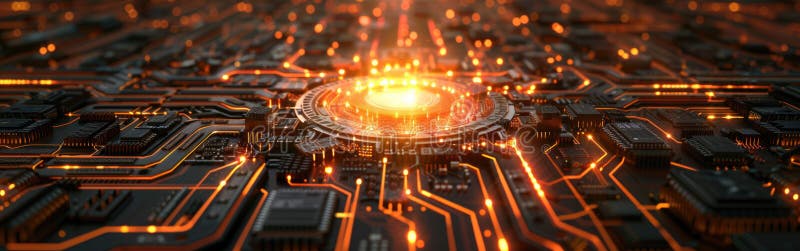 Detailed View of a Computer Circuit Board Showing Various Electronic ...