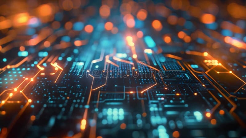 Detailed View of a Computer Circuit Board Showing Various ...