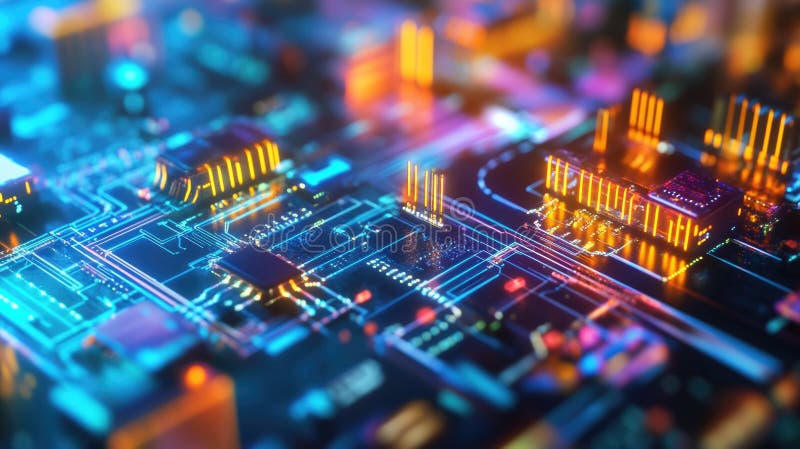 A Detailed View of a Computer Circuit Board with Various Components and ...