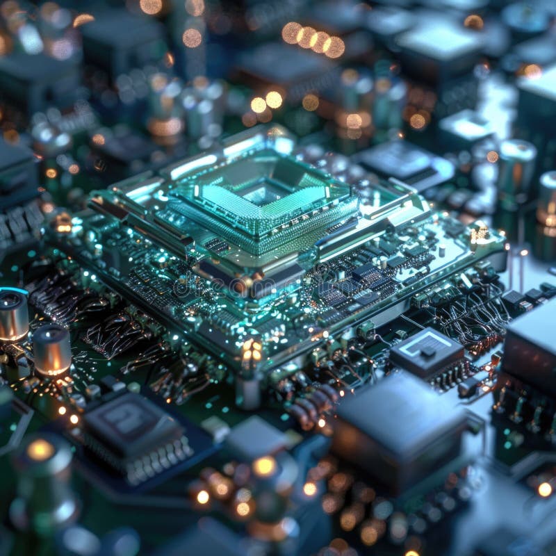 A Detailed View of a Computer Motherboard Stock Image - Image of ...