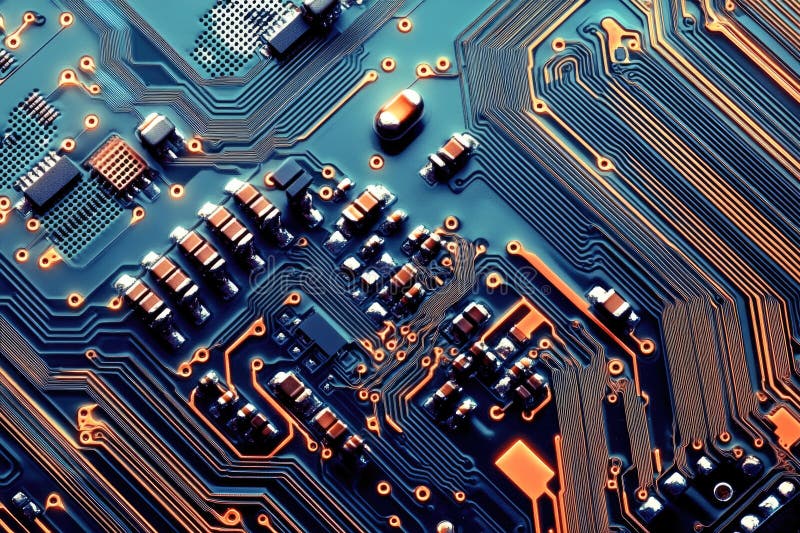 A Detailed View of a Computer Motherboard Components and Circuitry ...