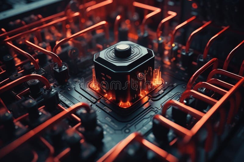 A Detailed View of a Computer Motherboard Components and Circuitry ...