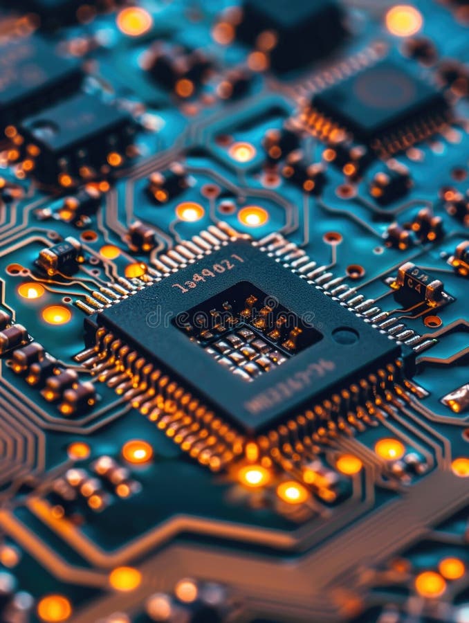 Computer Motherboard Close-Up Stock Photo - Image of electronics ...