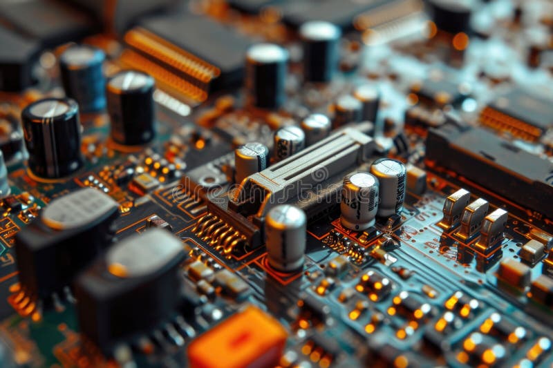 A Detailed View of a Computer Motherboard. this Image Can Be Used To ...