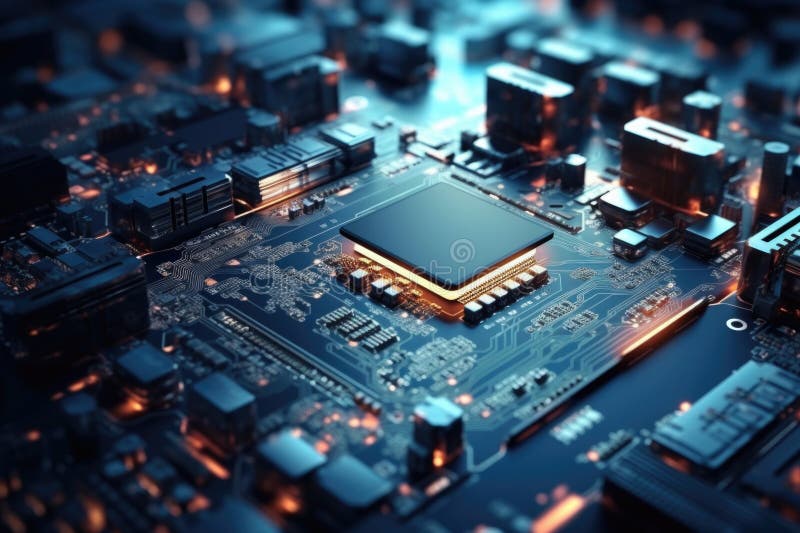 A Detailed View of a Computer Motherboard S Components Stock Photo ...