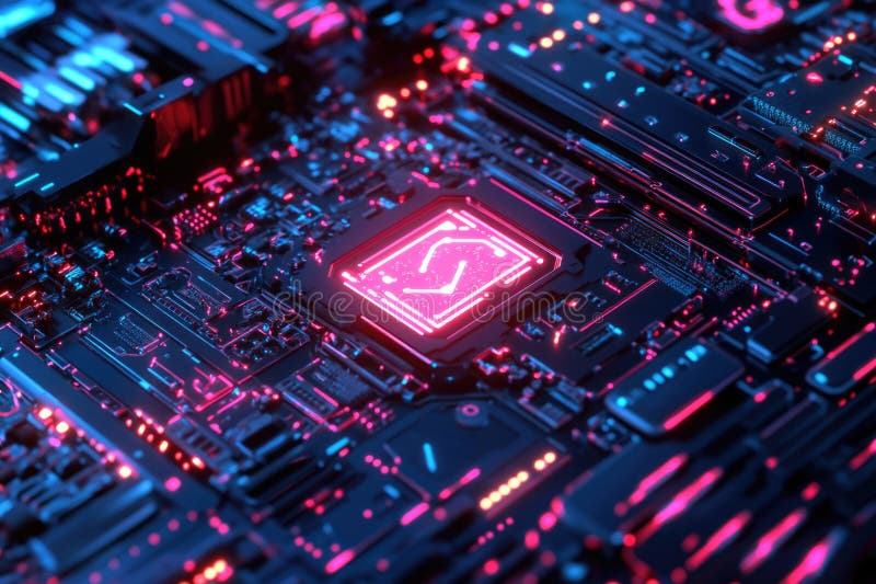 A Detailed View of a Computer Motherboard S Components and Circuitry ...