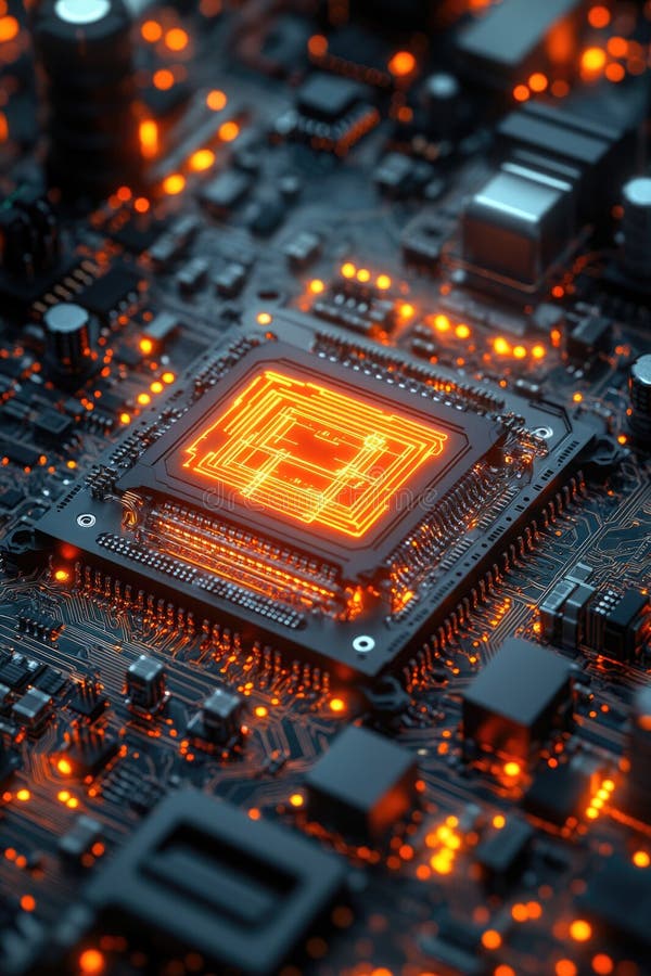 A Detailed View of a Computer Motherboard S Components and Circuitry ...