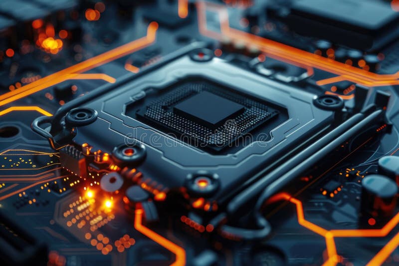 Detailed View of a Computer Motherboard, Suitable for Technology ...