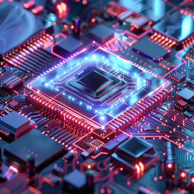 A Detailed View of a Computer Motherboard with Various Components and ...