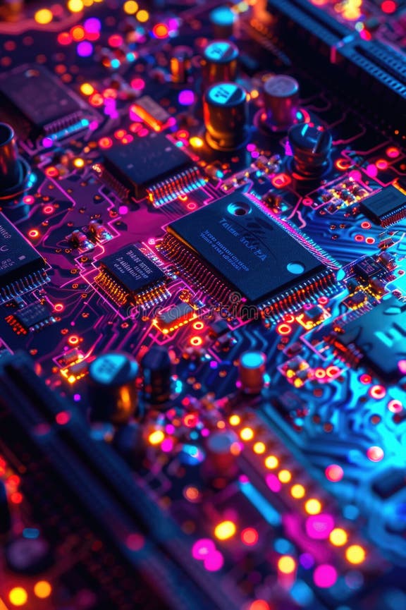 A Detailed View of a Computer Motherboard with Various Components and ...