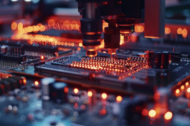 A Detailed View of a Computer Motherboard with Various Components and ...