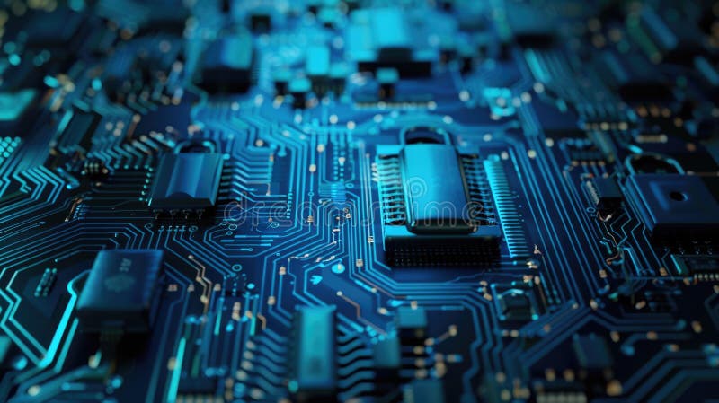 A Detailed View of a Computer Motherboard with Various Components and ...