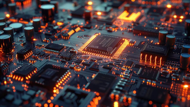 A Detailed View of a Computer Motherboard with Various Components and ...