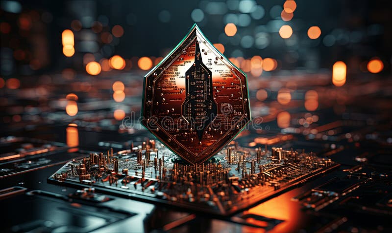 Close Up of Computer Processor with Background Lights Stock Photo ...