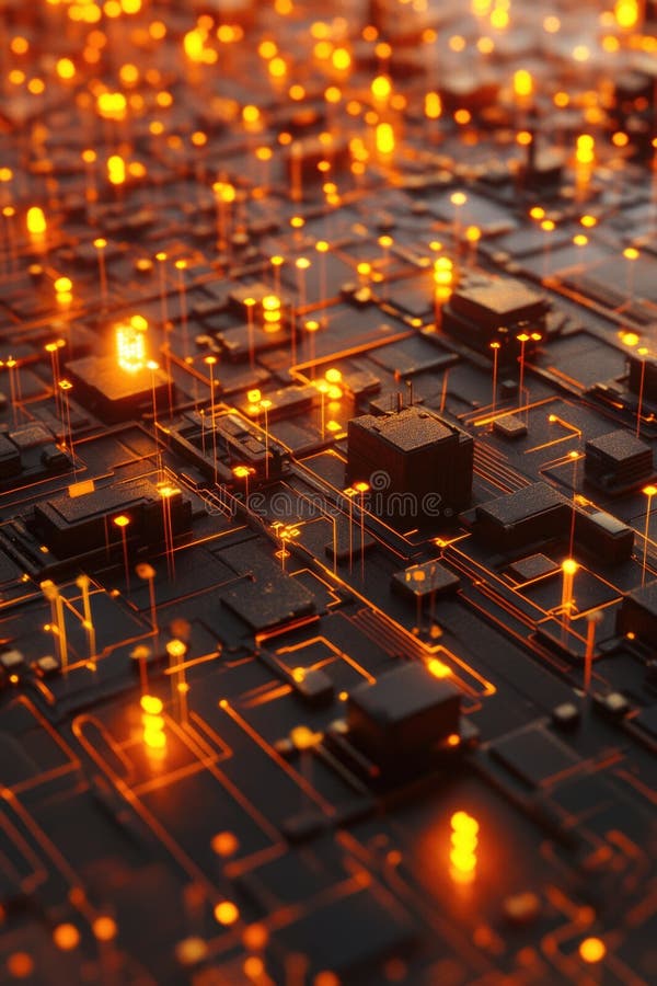 A Detailed View of a Computer S Electronic Components and Wiring Stock ...