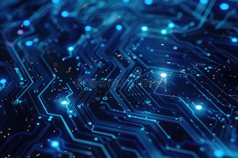 A Detailed View of a Computer S Internal Components Stock Illustration ...