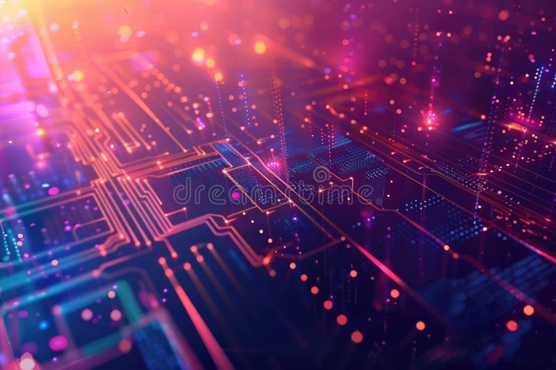 A Detailed View of a Computer S Internal Components Stock Illustration ...