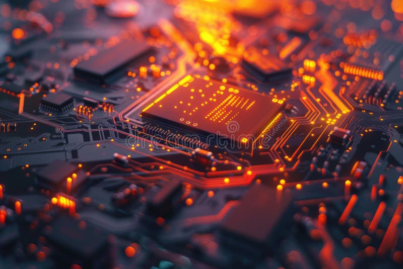 A Detailed View of a Computer S Internal Components Stock Image - Image ...