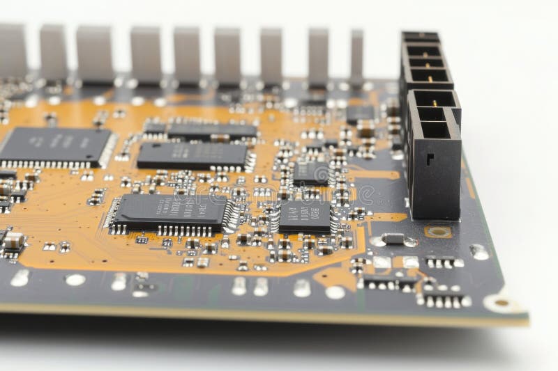 A Detailed View of a Computer S Motherboard Components and Circuitry ...