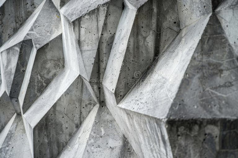 Detailed View of a Concrete Block Wall with Sharp Edges and Angular ...