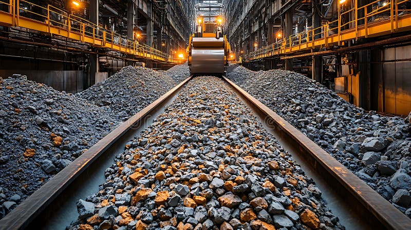 Detailed View of Concrete Recycling Process with Machinery and ...