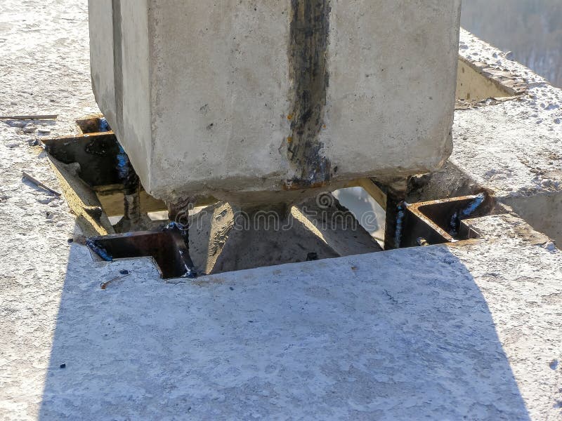 Detailed View of a Concrete Structure S Base, Showcasing the Steel ...