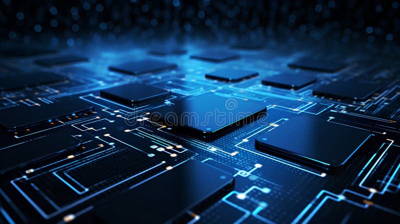 Detailed View of a Contemporary Electronic Circuit Board with a CPU ...