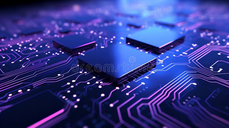 Detailed View of a Contemporary Electronic Circuit Board with a CPU ...