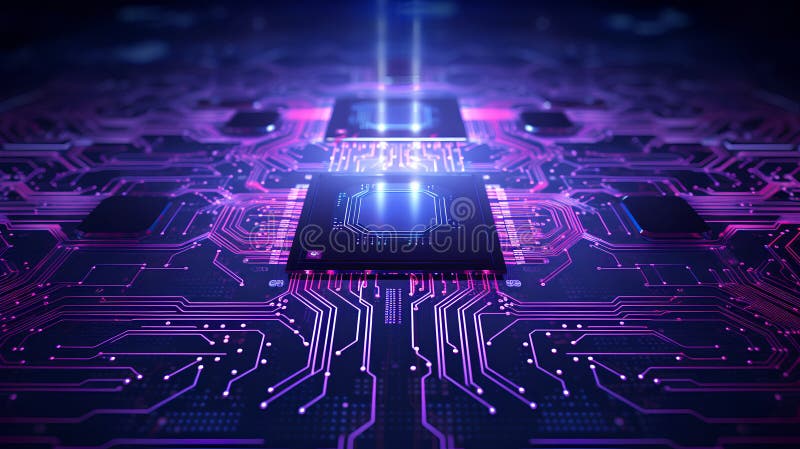 Detailed View of a Contemporary Electronic Circuit Board with a CPU ...