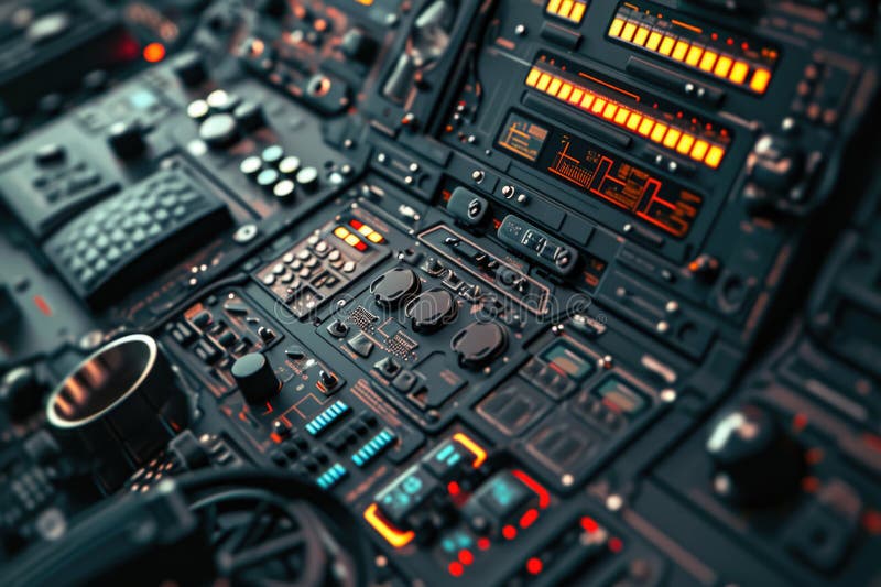 A Detailed View of the Control Panel in a Plane. this Image Can Be Used ...
