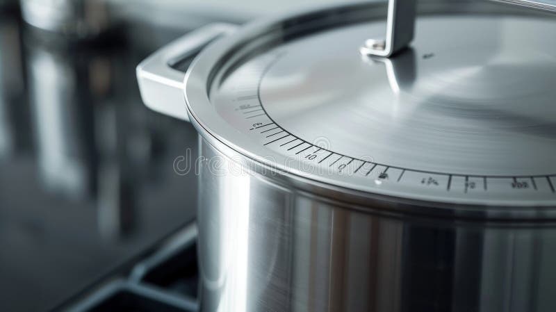 A Detailed View of the Cooking Pot Featuring Measurement Markings for ...