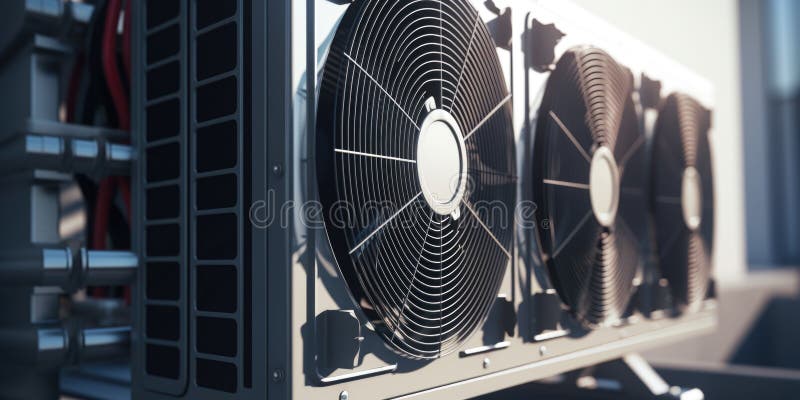 Detailed View of a Cooling Unit with Fans, Perfect for Technology ...