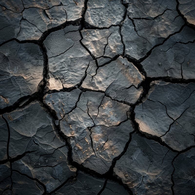 Close Up of Cracked Desert Surface. Generative AI Stock Illustration ...