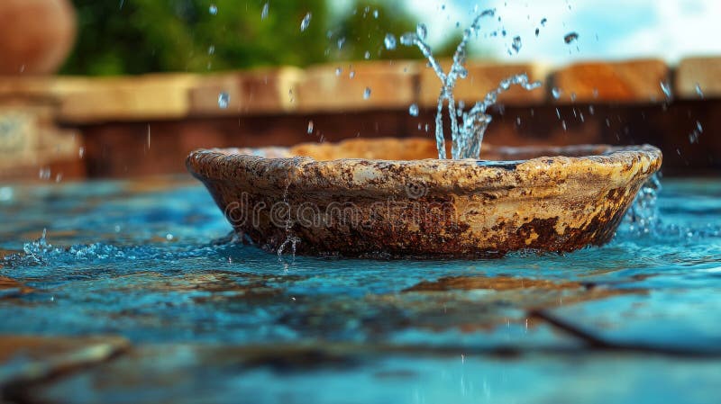 Detailed View of a Current Fountain, with Water Splattering in All ...