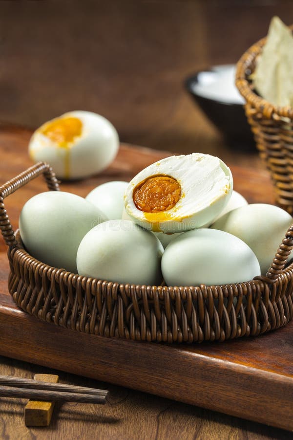 Detailed View of Cut Salted Duck Egg, Pickled Duck Egg Stock Illustration - Illustration of ...