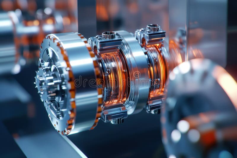 Close-up View of a Modern Electric Motor Showcasing Intricate ...