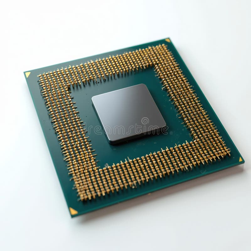 Detailed View of 3D Render of Generic CPU Processor on Clean White ...