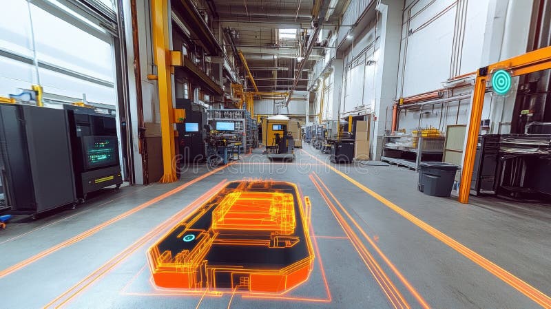 A Detailed View of a 3D Scanner Capturing Objects in a Manufacturing ...