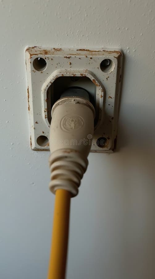Close-up of Damaged Electrical Extension Cord and Socket Stock ...