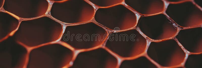 Detailed View of Dark Brown Cone Wafer with Hexagonal Grids and Dense ...
