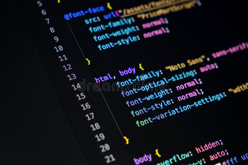 Detailed View Of A Dark Themed Computer Screen Displaying Various Lines Of Programming Code
