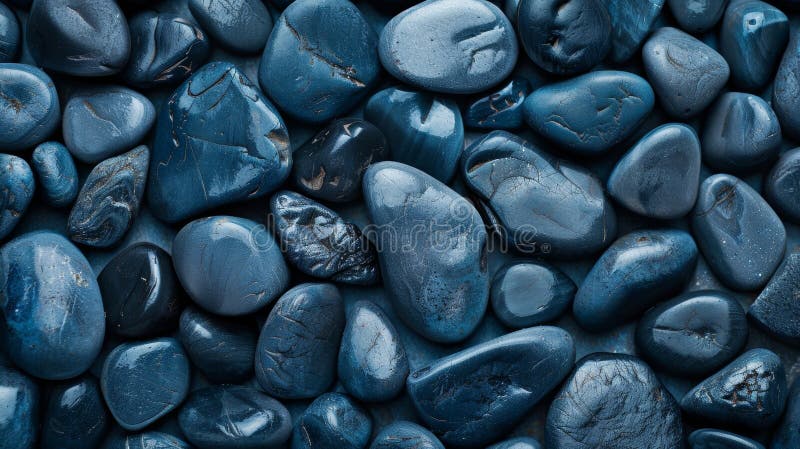 A Detailed View of a Deep Blue Pebble with a Smooth Surface Reminiscent ...
