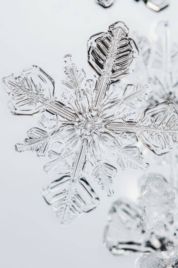 Intricate Snowflake Patterns Up Close Stock Illustration - Illustration ...