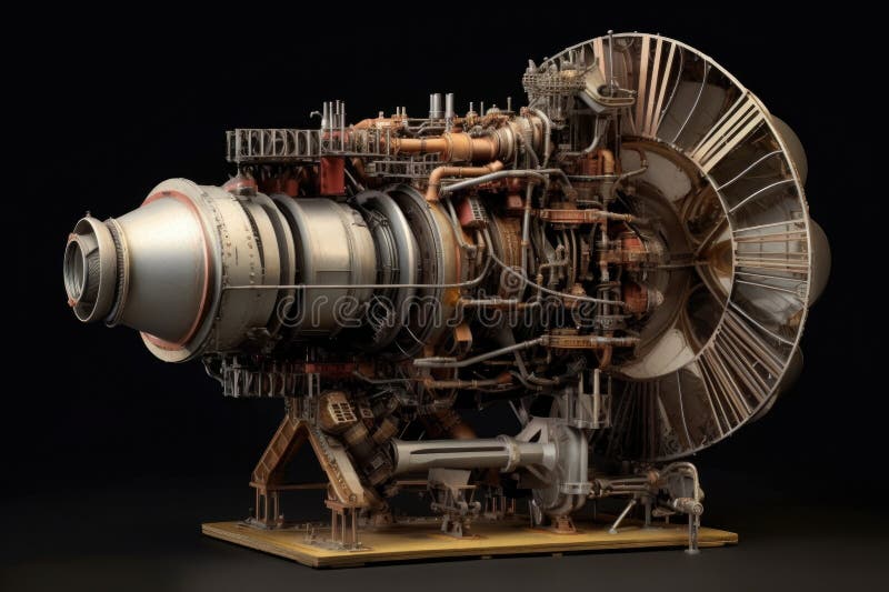 Detailed View of a Disassembled Rocket Engine Stock Illustration ...