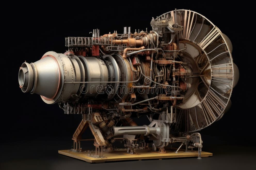 Detailed View of a Disassembled Rocket Engine Stock Illustration ...