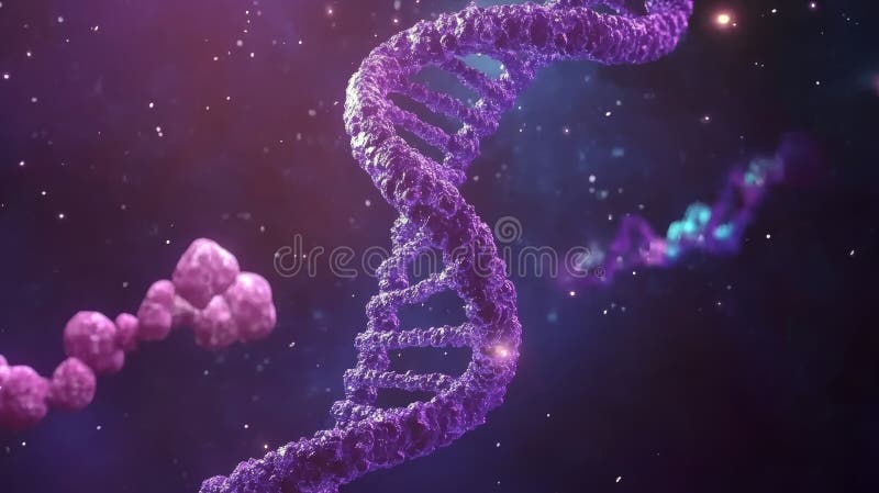Detailed View of a Dna Strand, Exploring the Complex Double Helix ...