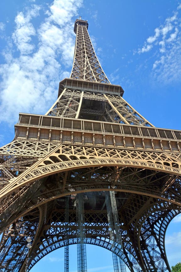 Detailed View of the Eiffel Tower from Underneath Stock Photo - Image ...
